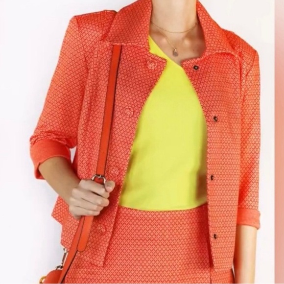 CAbi | Jackets & Coats | Cabi 6258 Matchmaker Topper In Tiger Lily ...